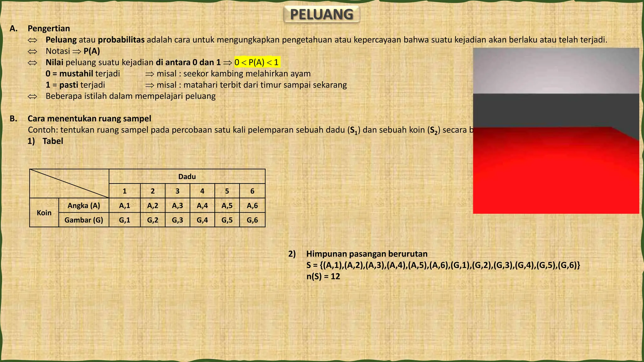 Peluang Kelas 8 - Part 1 [Pengertian - Menentukan Ruang Sampel].pptx