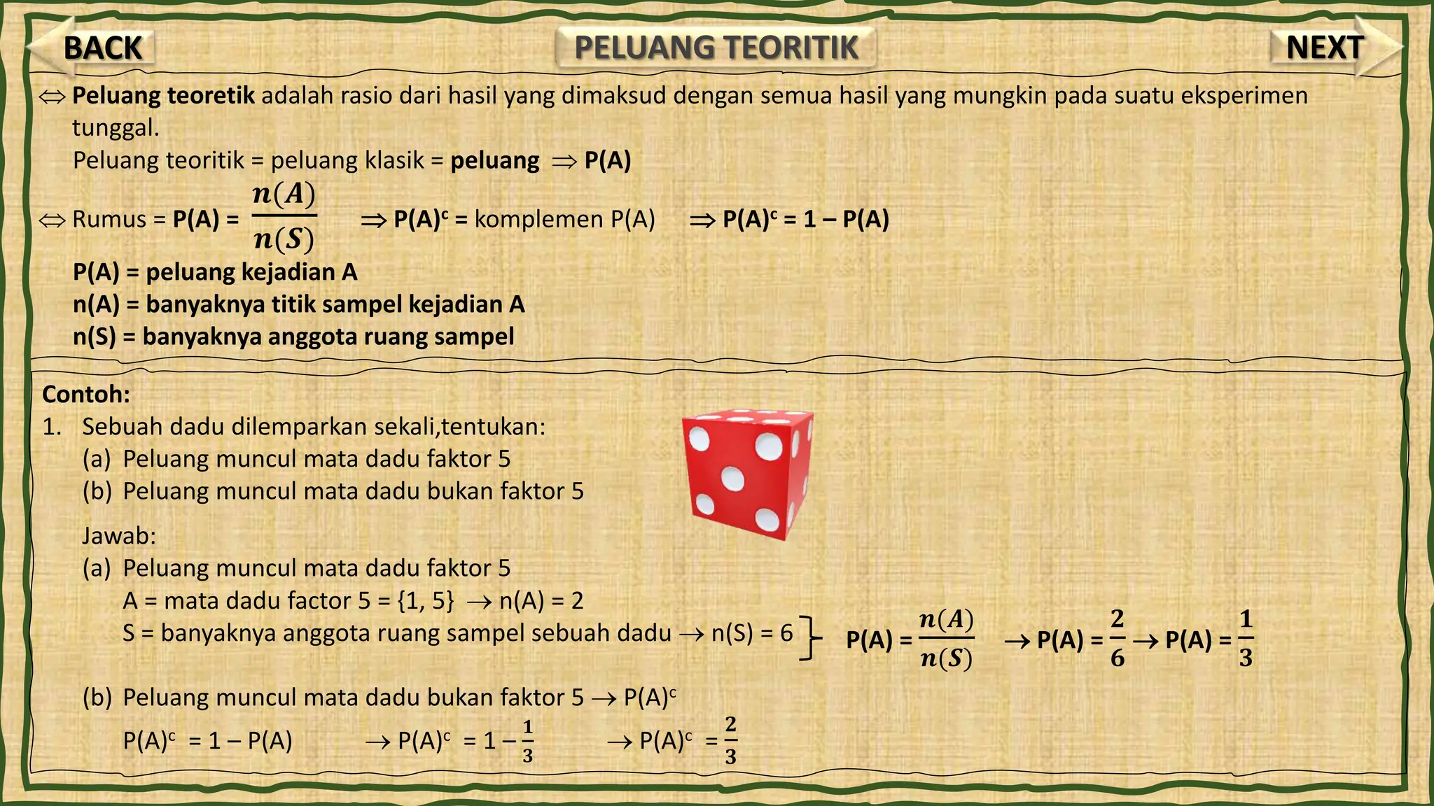 Peluang Kelas 8 menentukan ruang sampell | PPT