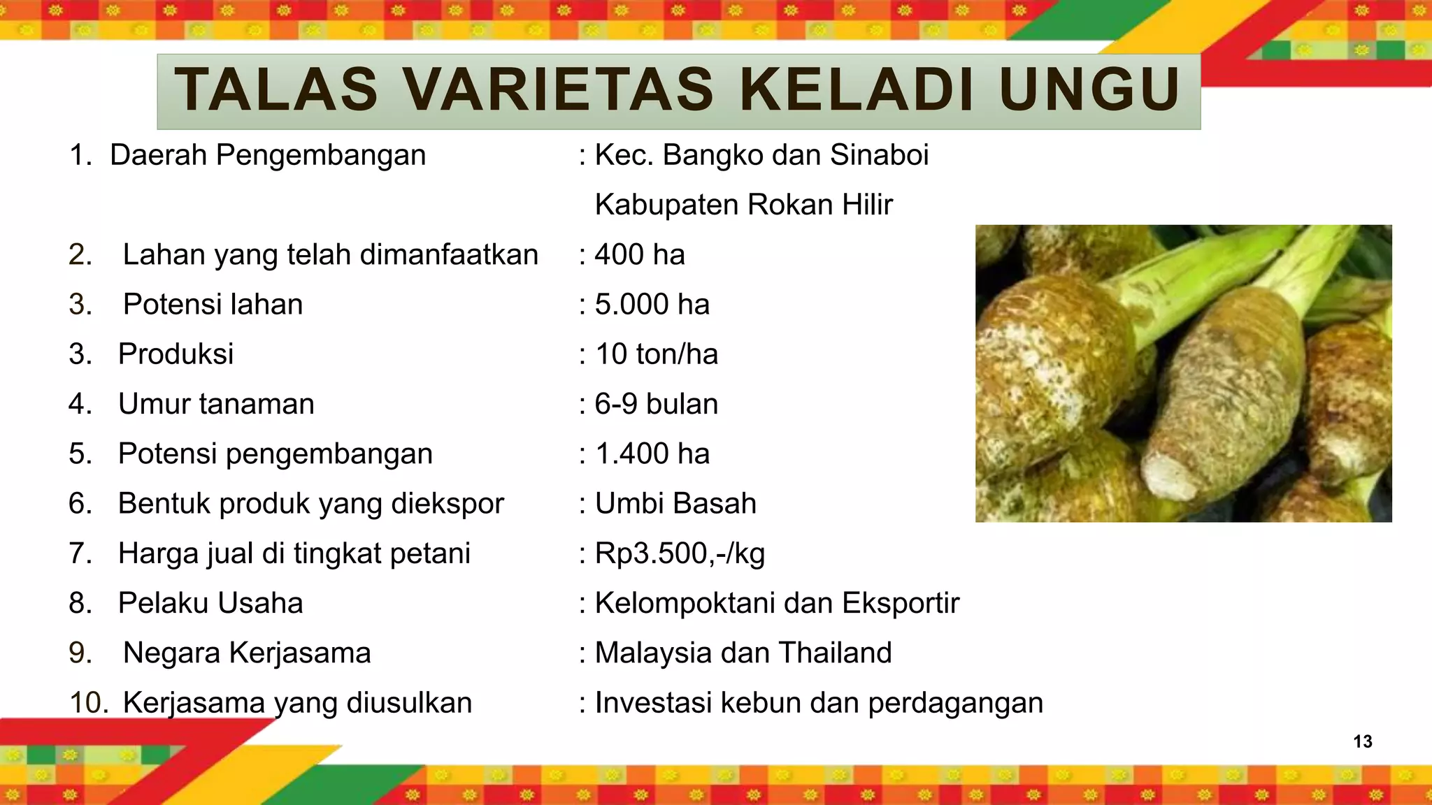Peluang pengembangan Talas Ungu | PPT