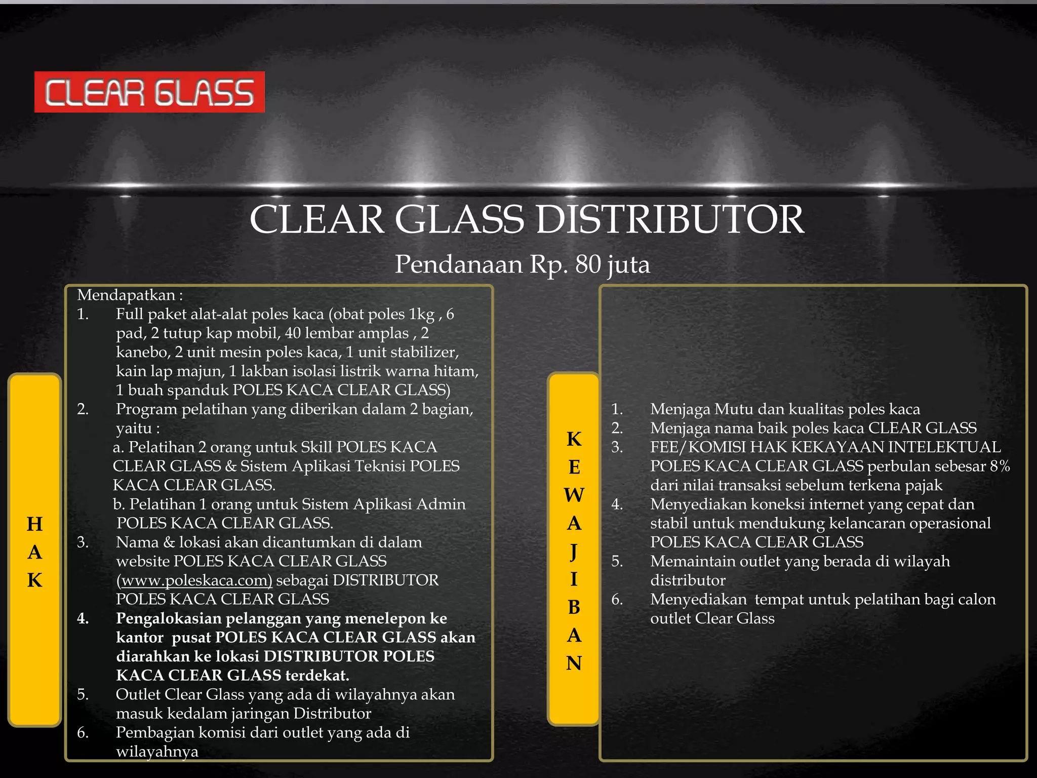Peluang usaha Kerjasama Poles Kaca CLEAR GLASS | PPTX