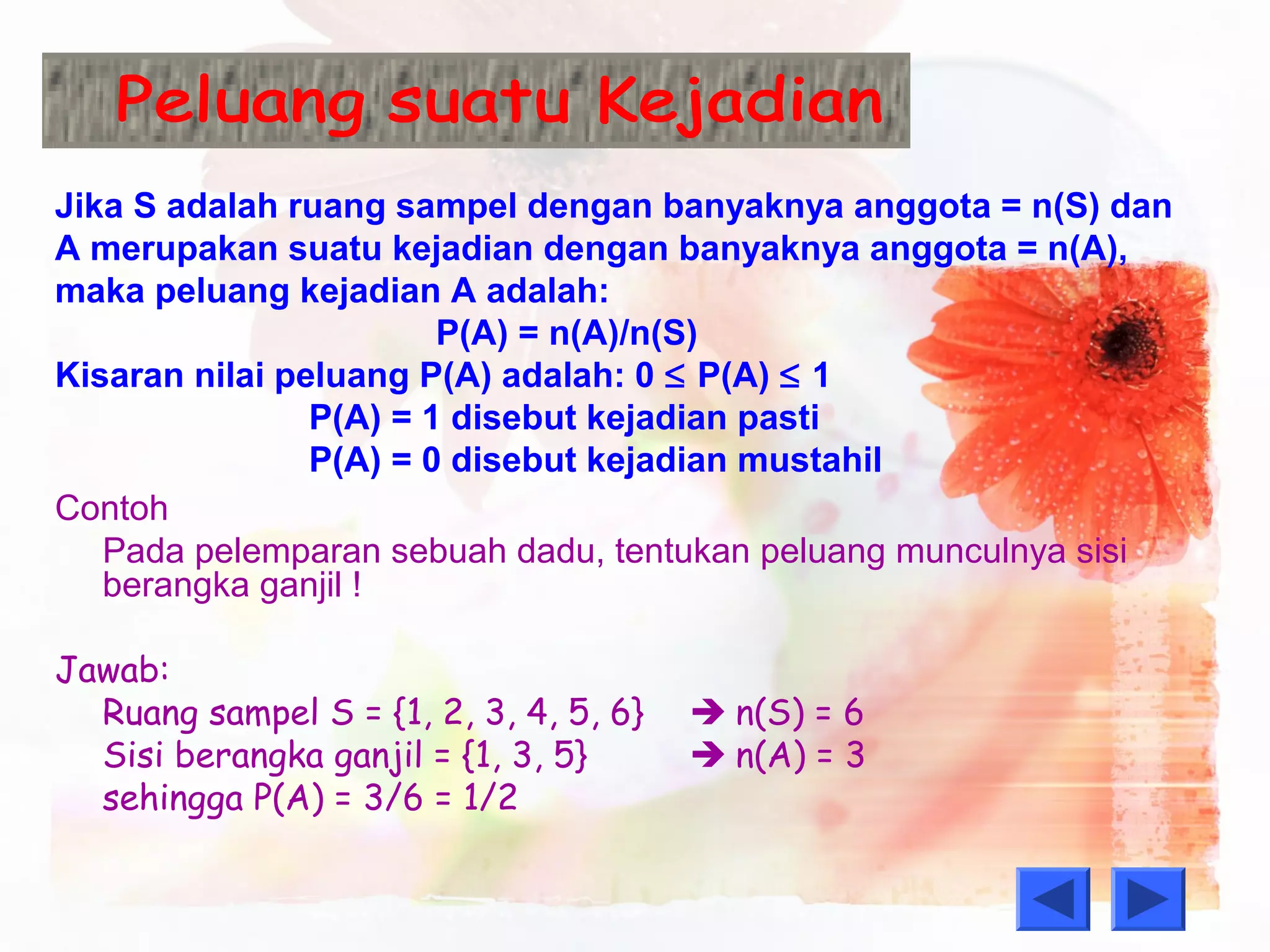 Presentasi Materi Peluang | PPT
