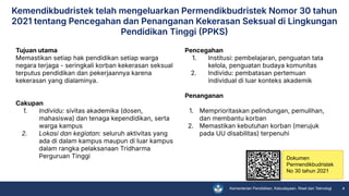 PPKPT Pencegahan dan Penangananan Kekerasan Seksual di Lingkungan Perguruan Tinggi | PDF