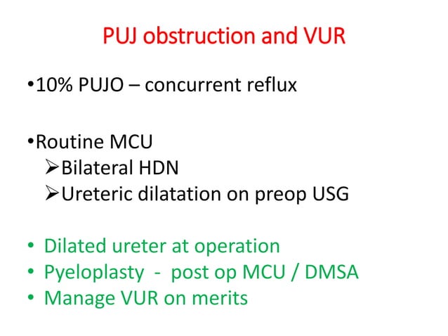 Pelvi-ureteric junction obstruction | PPTX | Digestive Disorders ...