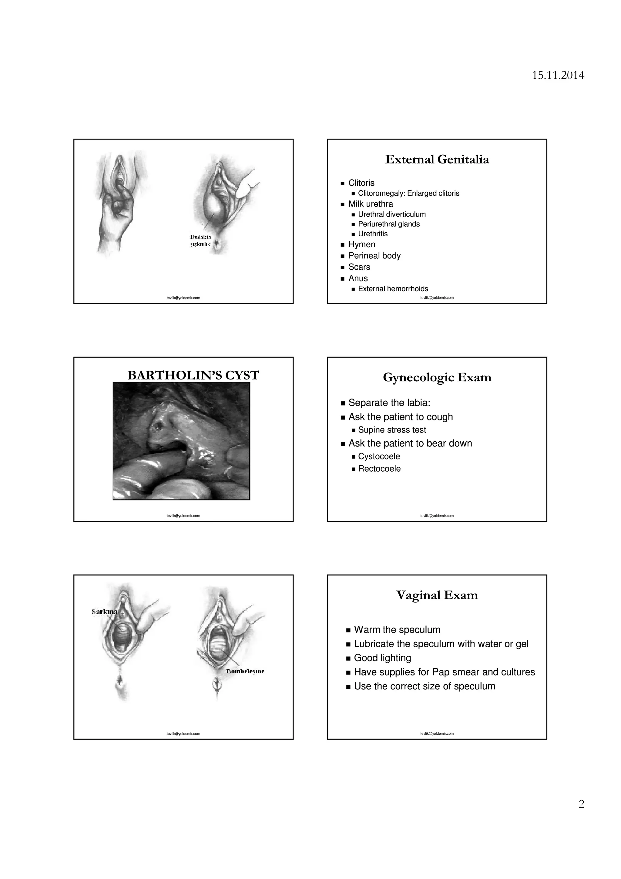 Gynecologic pelvic examination | PDF