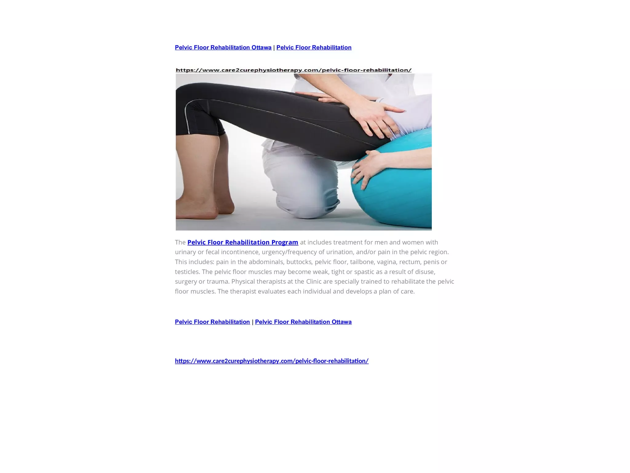 Pelvic floor rehabilitation | PPT