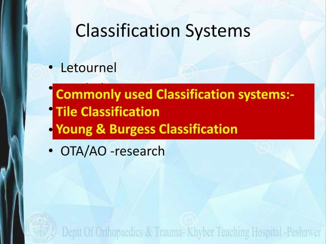 Pelvic fracture classification | PPTX