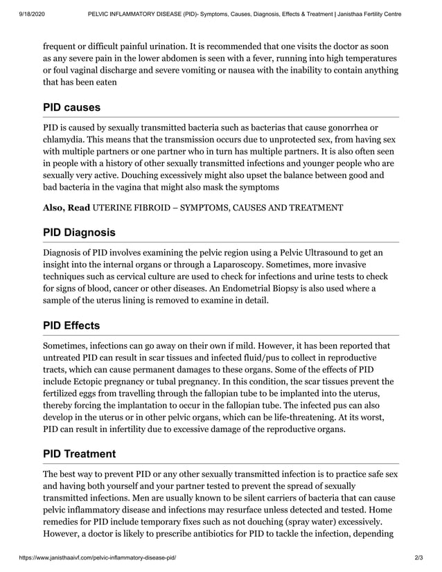 Pelvic inflammatory disease (pid) symptoms, causes, diagnosis, effects ...