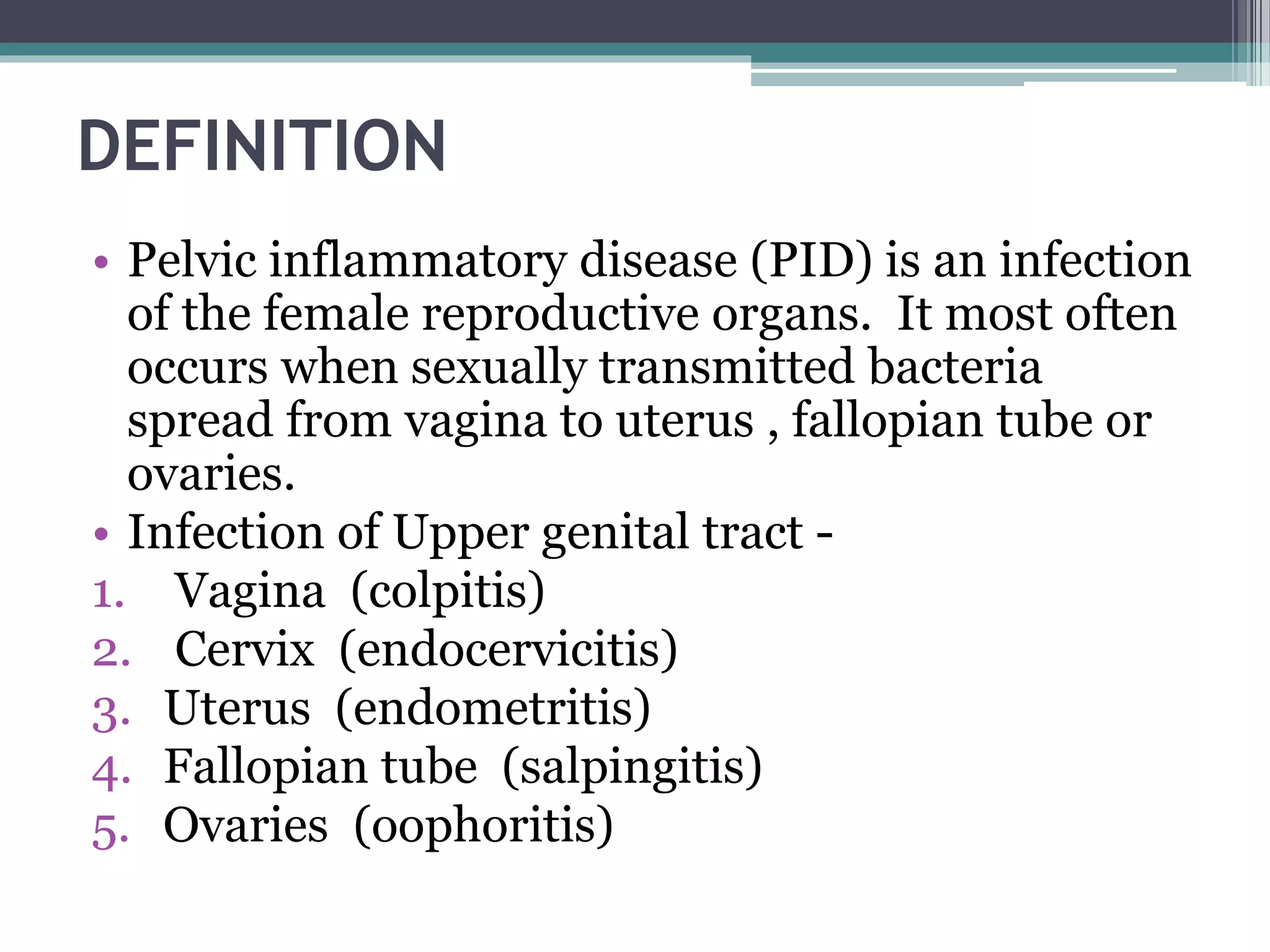 Pelvic inflammatory diseases in females | PPT