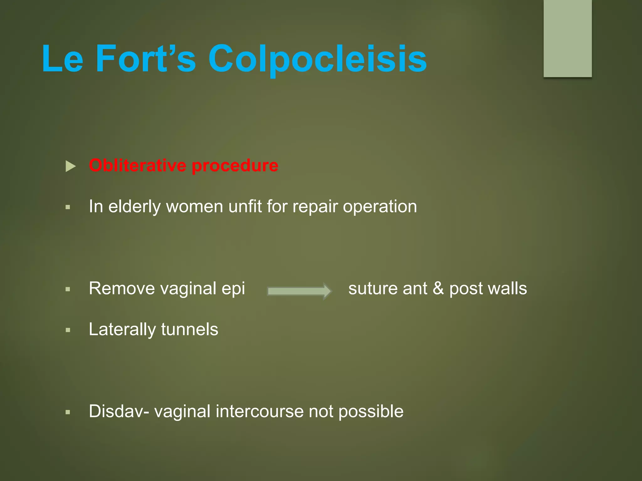 Pelvic organ prolapse – Management | PPTX