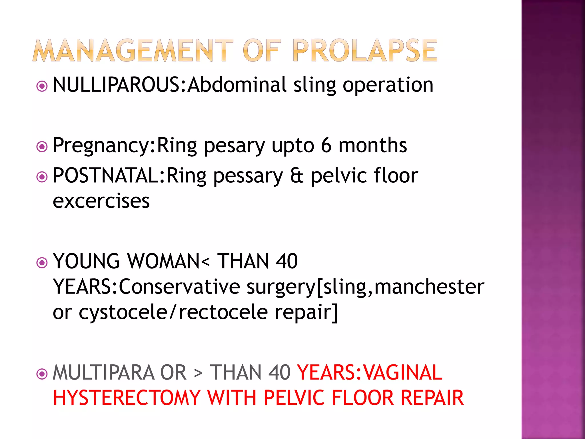 Pelvic organ prolapse | PPTX