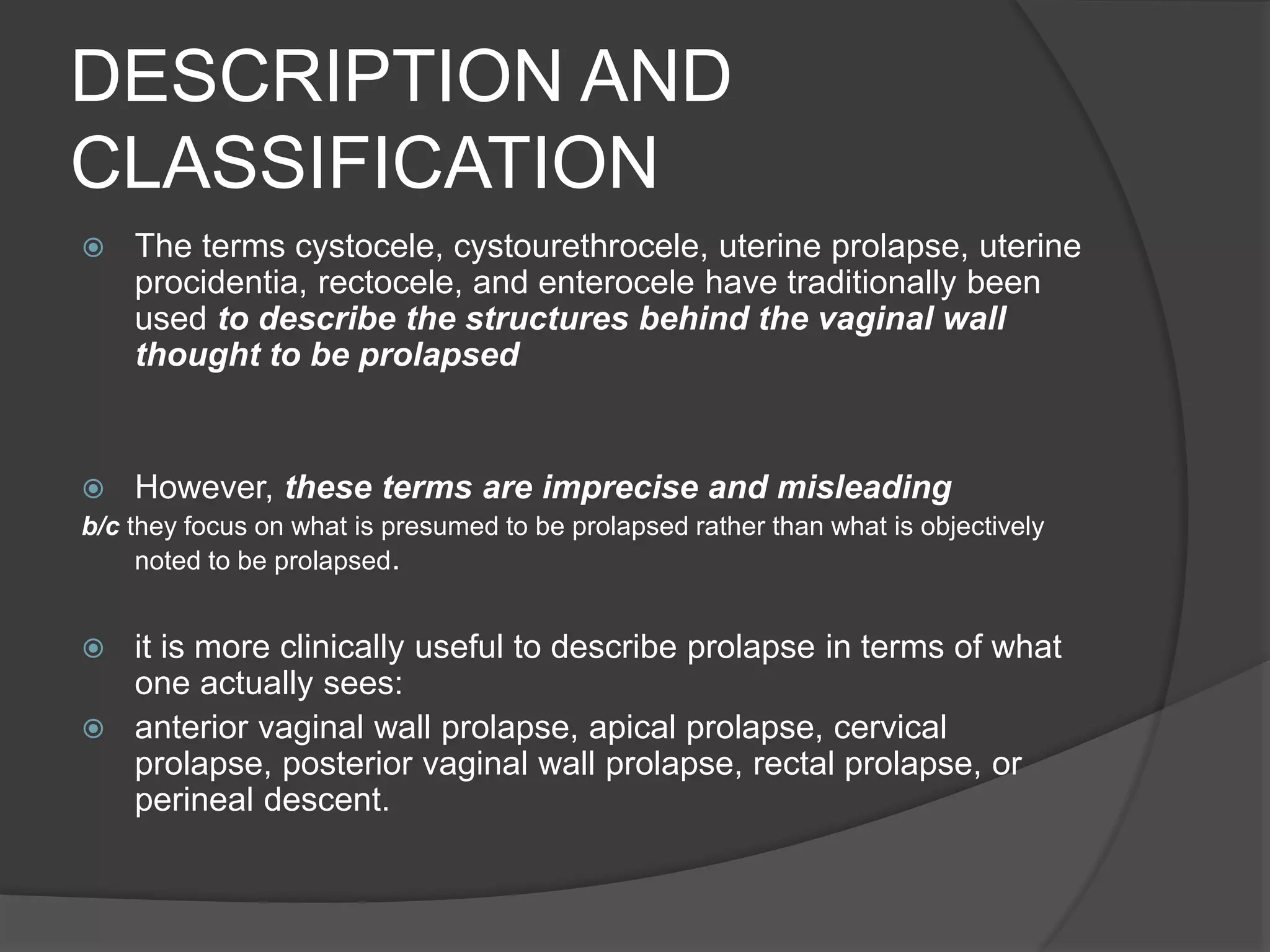 Pelvic organ prolapse | PPTX