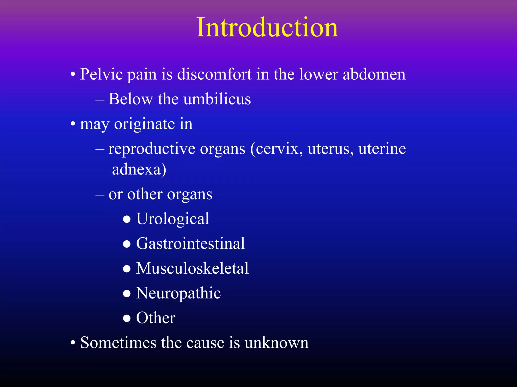 Pelvic pain and differential diagnosis | PDF