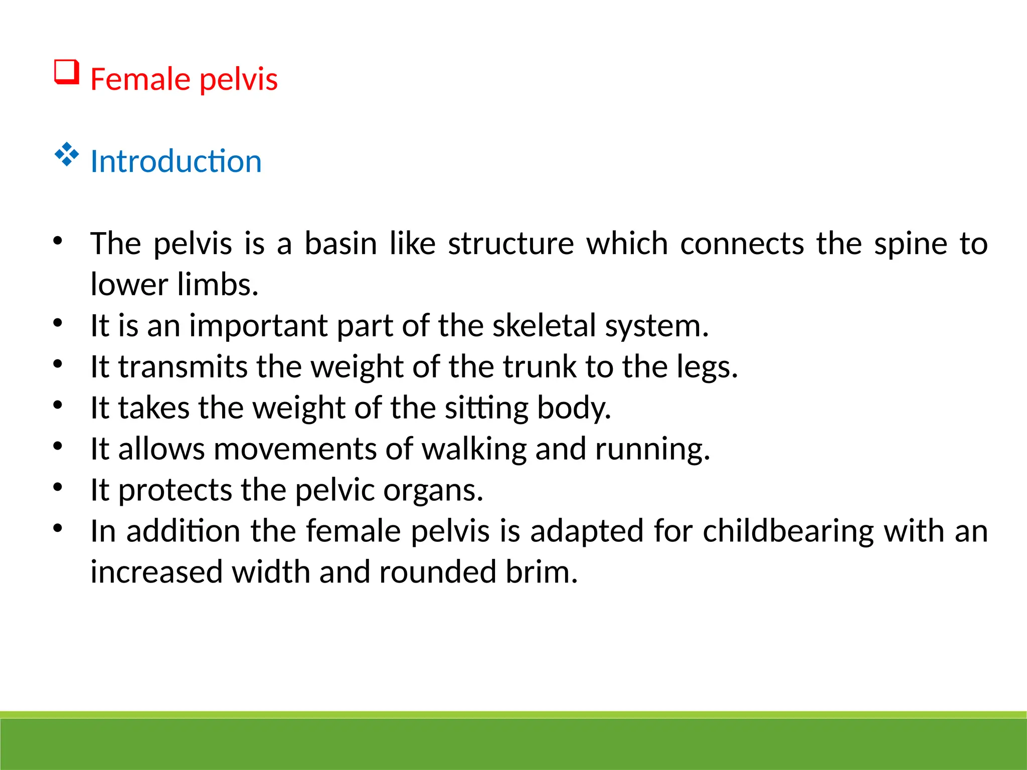 Pelvic Details Pelvic Introduction, Function, Bones with different sub ...