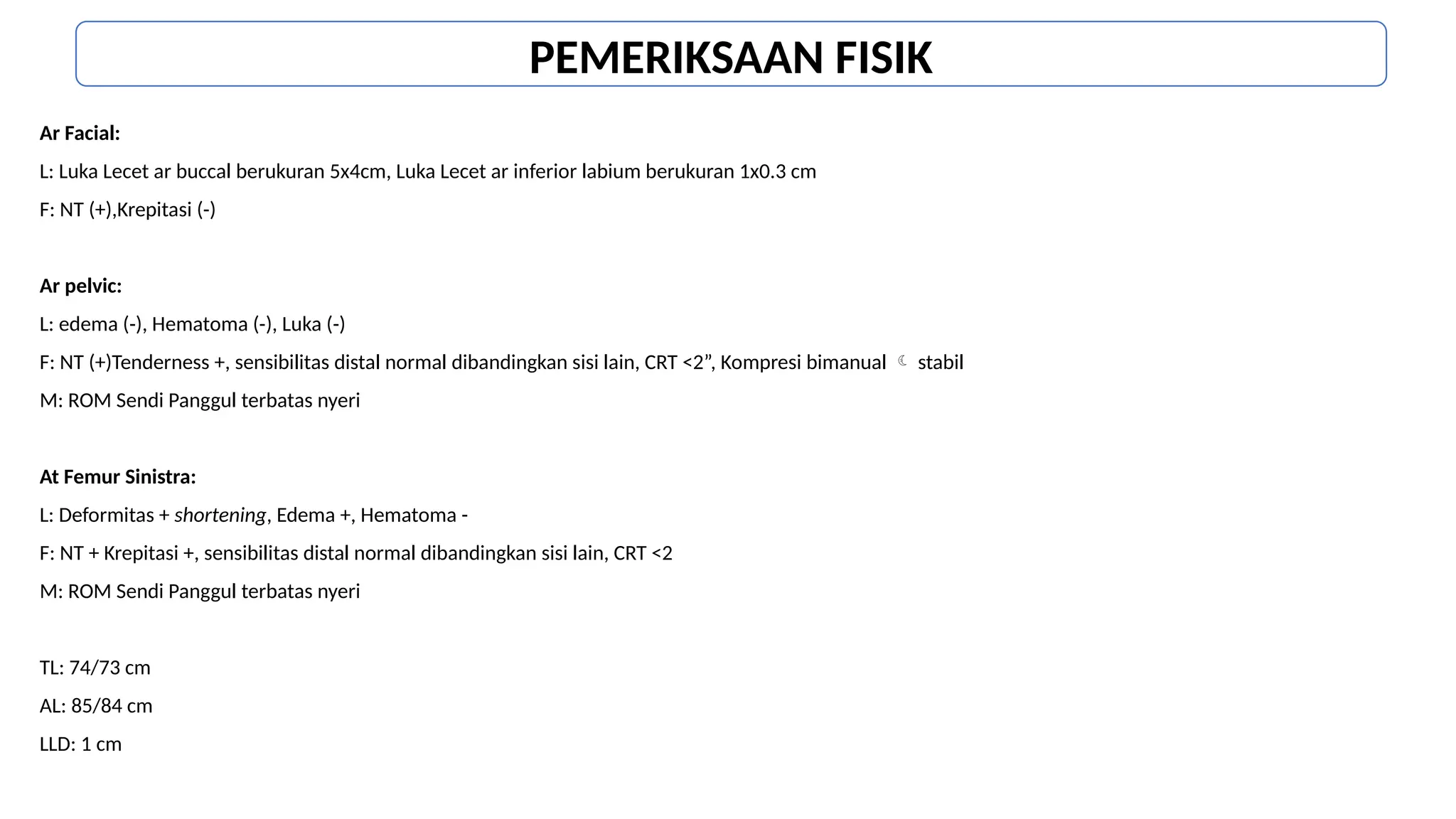 Pelvic ring injury Tile classification A2 dengan hemodynamic stabil ...