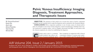 Pelvic venous congestion syndrome (PVCS) | PPTX
