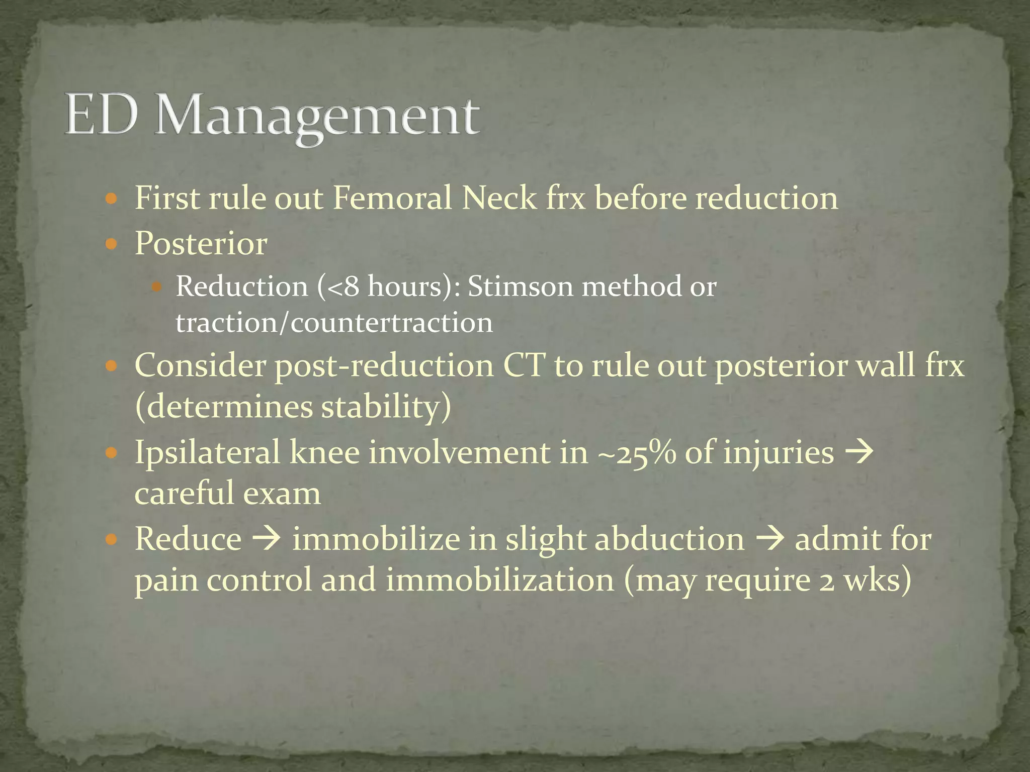 Posterior Hip Dislocation | PPTX