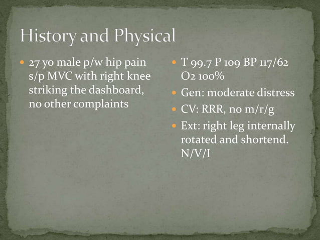 Posterior Hip Dislocation | PPTX