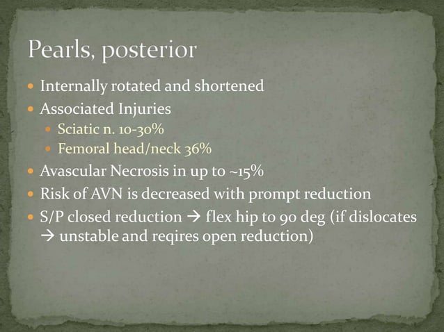 Posterior Hip Dislocation | PPTX