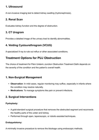 Pelvi Ureteric Junction Obstruction Treatment Delhi: Expert Care | PDF