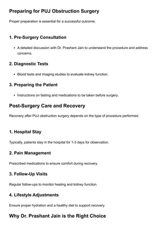 Pelvi Ureteric Junction Obstruction Treatment Delhi: Expert Care | PDF