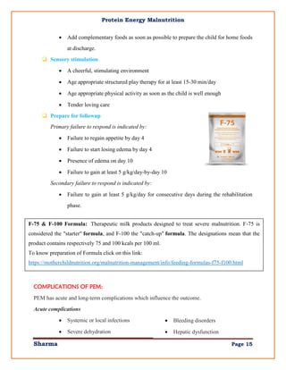 Protein Energy Malnutrition | PDF
