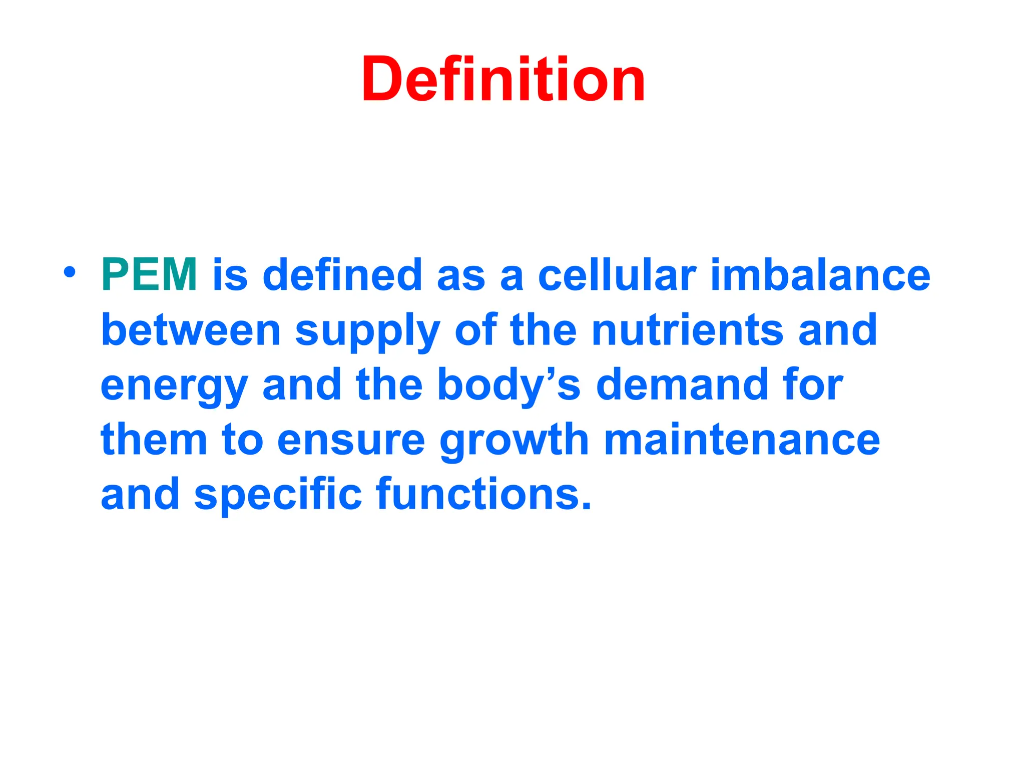 Protein Energy Malnutrition: A global problem | PPT