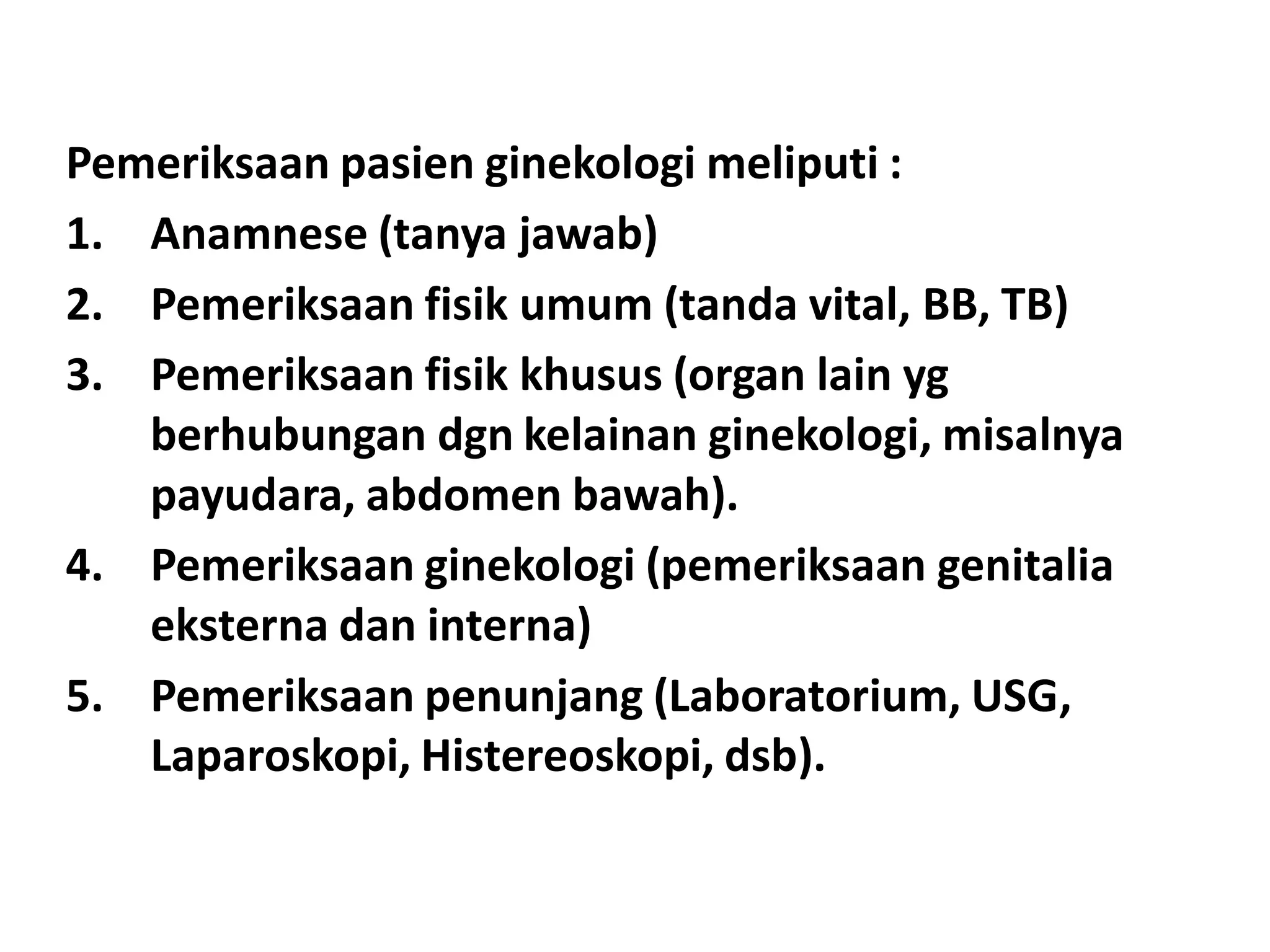 Pemeriksaan Ginekologi | PDF