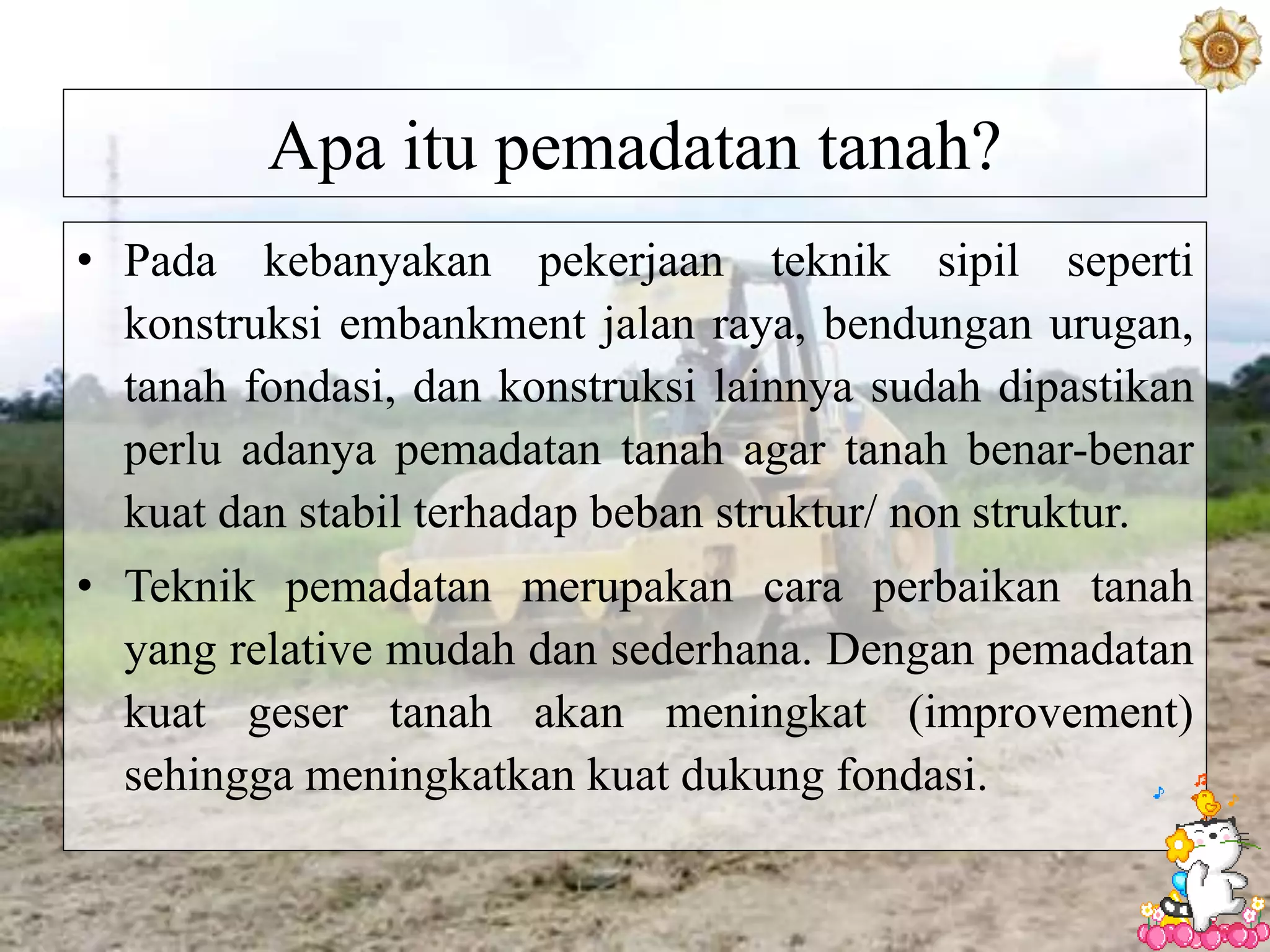 Pemadatan tanah | PPTX