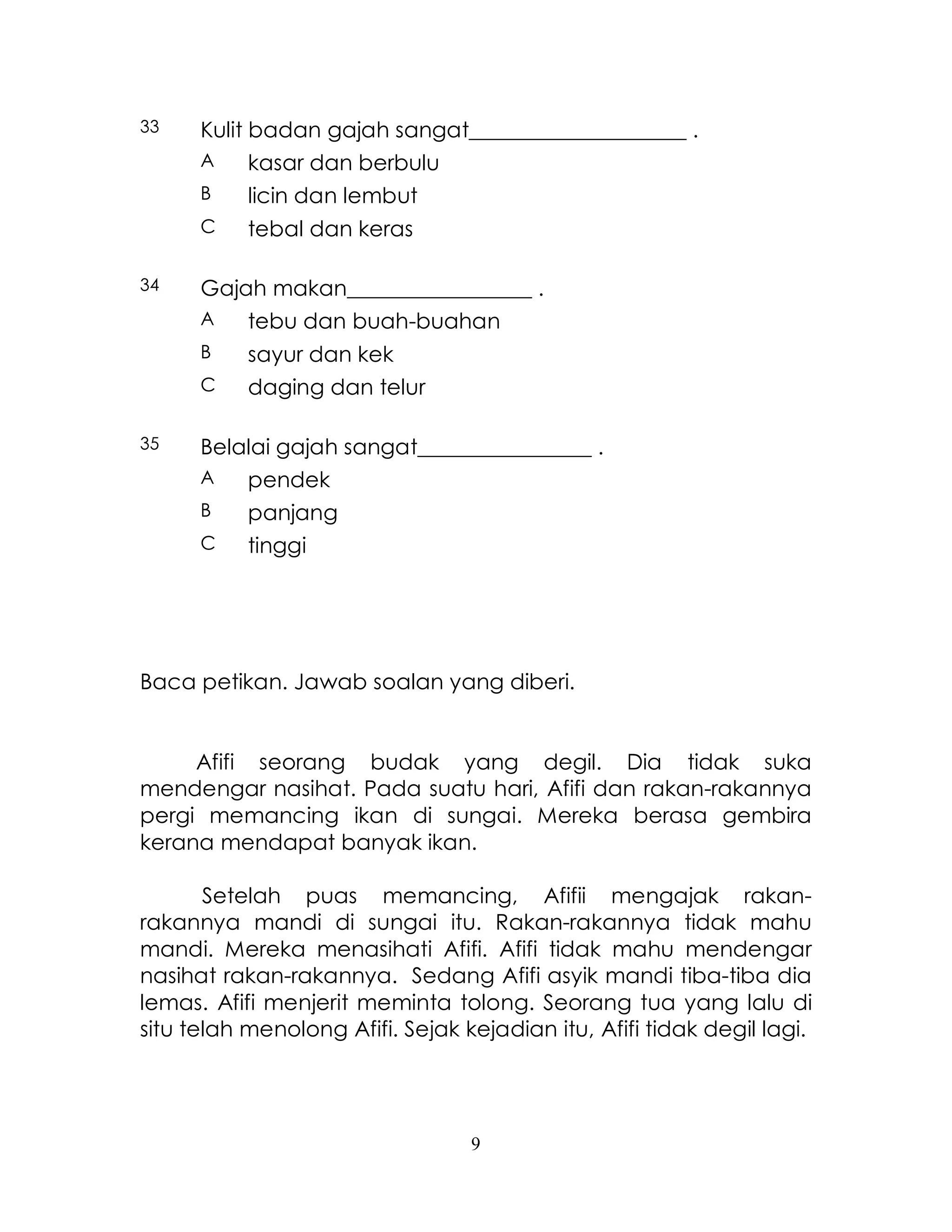 BM PAPER 1-Pemahaman set1 | PDF