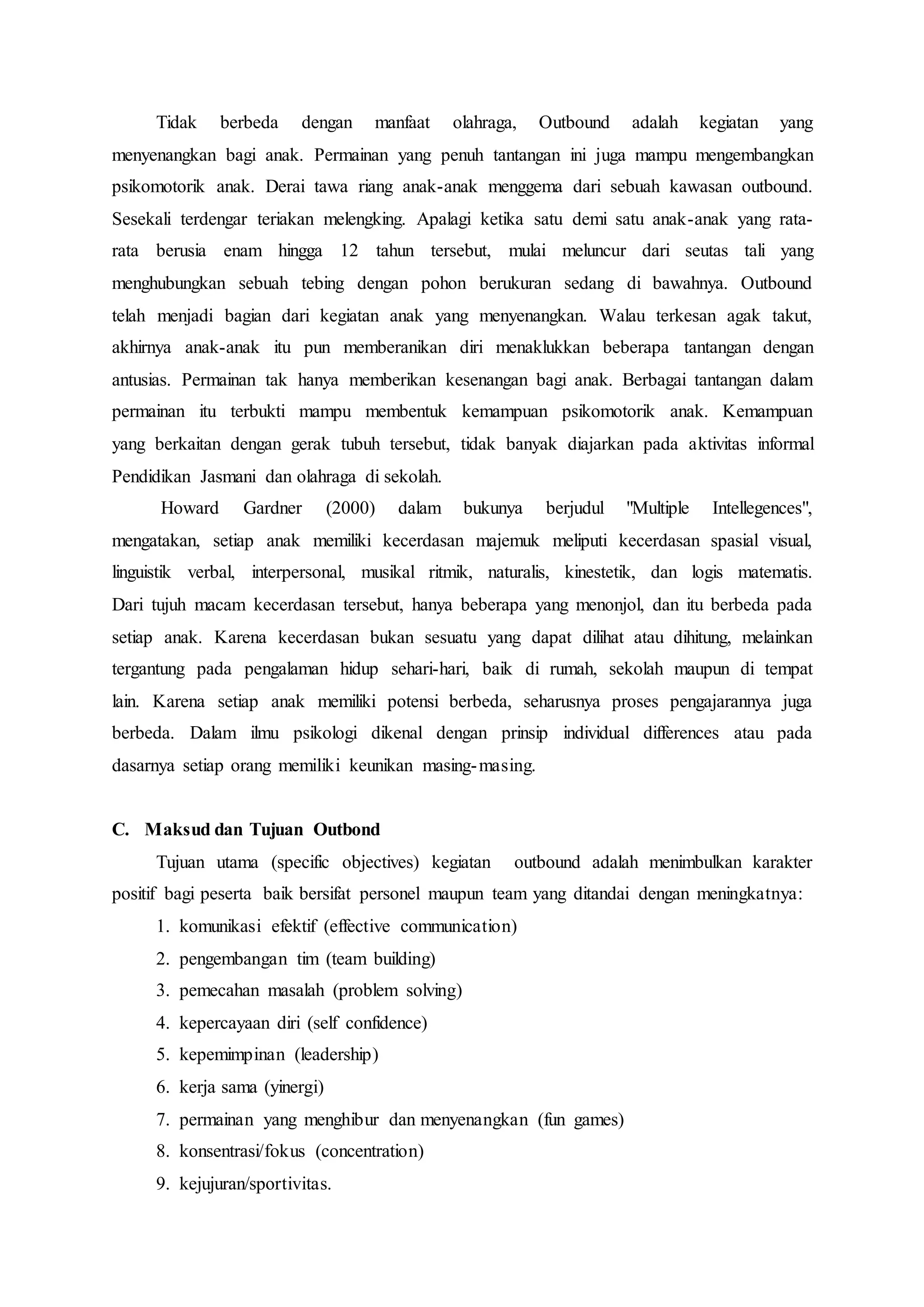 Pemainan outbond | PDF