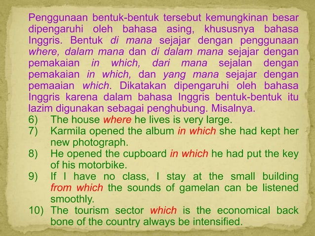 Pemakaian di mana, dalam mana, dst | PPT