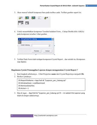 Pemanfaatan crystal report 8,5 pada VB6 | PDF
