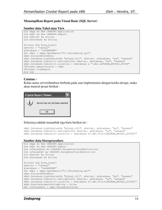 Pemanfaatan crystal report pada vb6 | PDF
