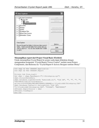 Pemanfaatan crystal report pada vb6 | PDF