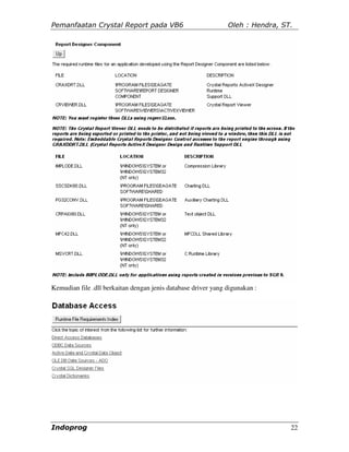Pemanfaatan crystal report pada vb6 | PDF