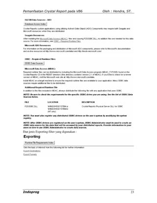 Pemanfaatan crystal report pada vb6 | PDF