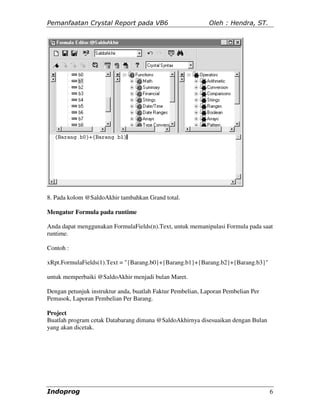 Pemanfaatan crystal report pada vb6 | PDF