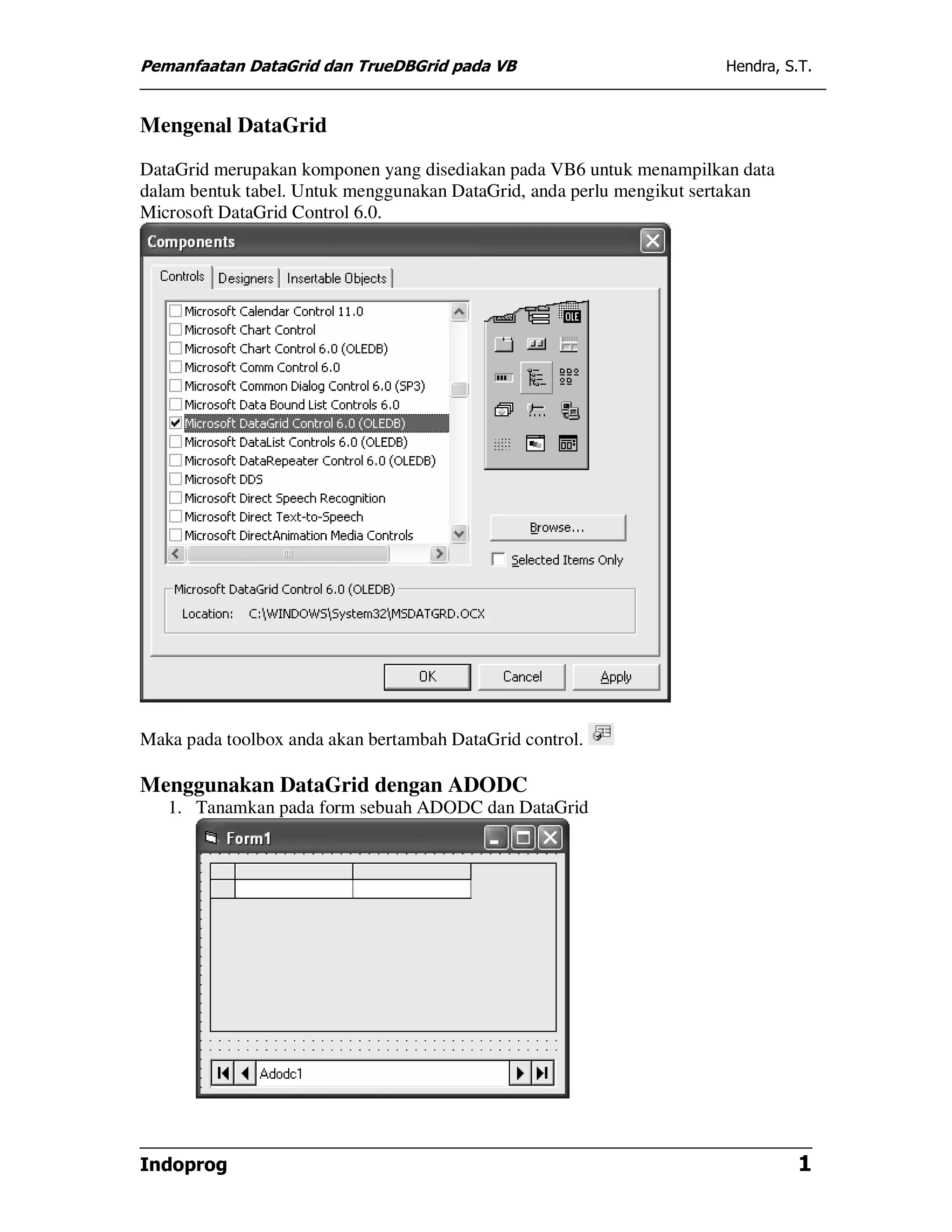Pemanfaatan data grid dan truedb grid pada vb | PDF