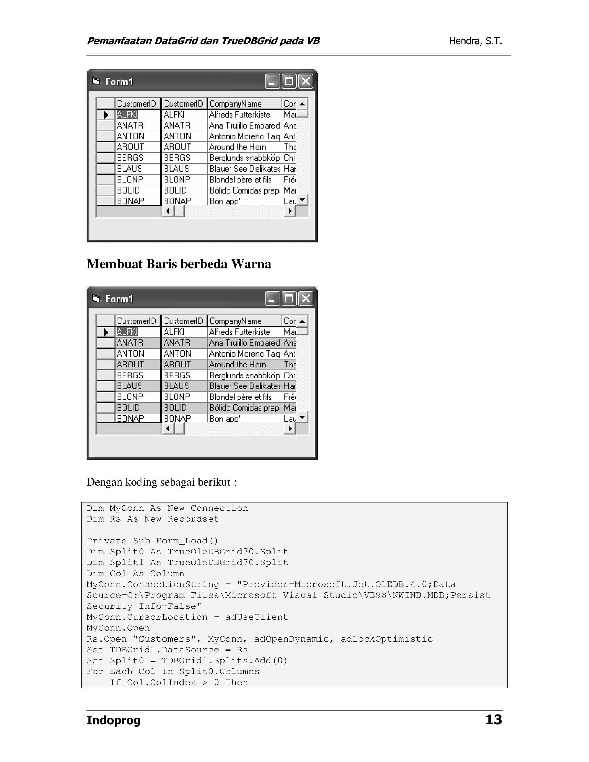 Pemanfaatan data grid dan truedb grid pada vb | PDF