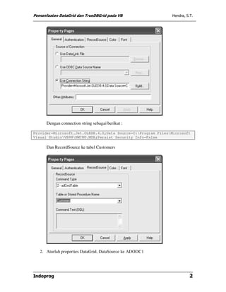 Pemanfaatan data grid dan truedb grid pada vb | PDF
