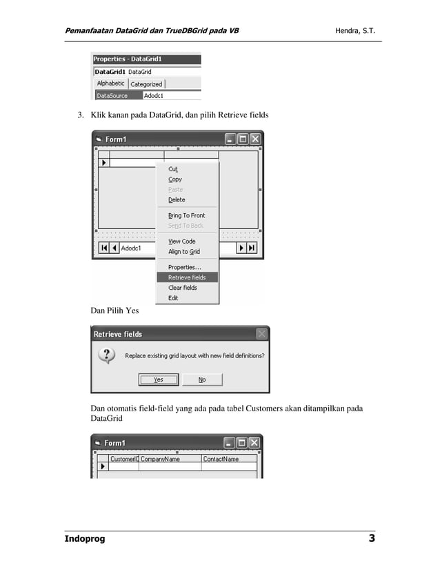 Pemanfaatan data grid dan truedb grid pada vb | PDF