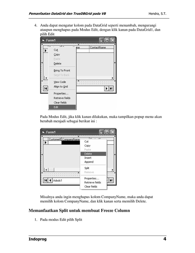 Pemanfaatan data grid dan truedb grid pada vb | PDF