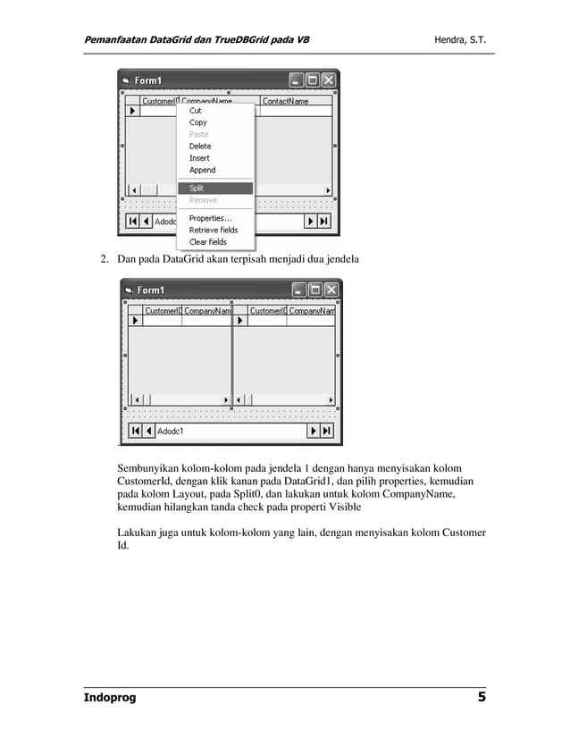 Pemanfaatan data grid dan truedb grid pada vb | PDF