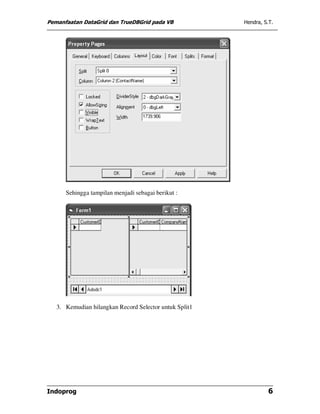 Pemanfaatan data grid dan truedb grid pada vb | PDF