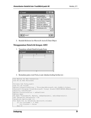 Pemanfaatan data grid dan truedb grid pada vb | PDF