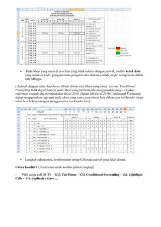 Membuat Jadwal dengan Excell 2007 | PDF