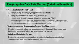 Pemanfaatan Ilmu Radiologi Kedokteran Gigi untuk Identifikasi Jenazah Kepentingan Forensik | PDF