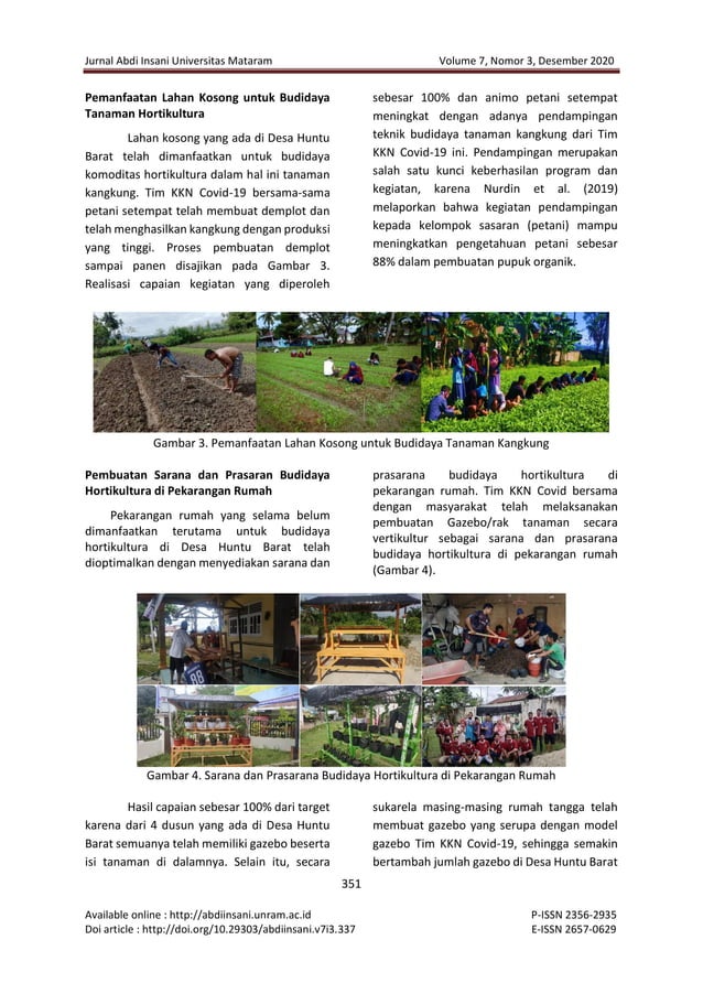 Pemanfaatan lahan kosong dan pekarangan melalui pemberdayaan petani ...