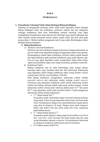 Pemanfaatan nuklir dalam berbagai bidang | PDF