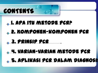 Pemanfaatan pcr dalam diagnosis | PPTX